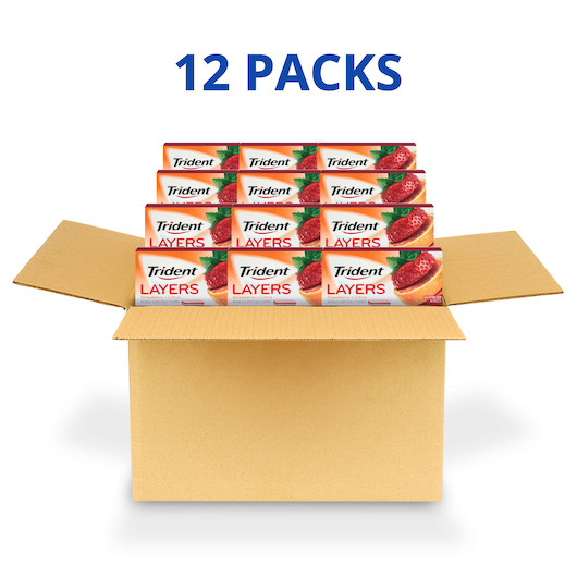 Trident Layers, Sugar Free, Wild Strawberry/Tangy Citrus Gum, 14 Count ...