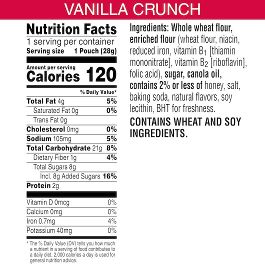 Kellogg Chat Snax Vanilla Graham Snack, 1 Ounces, 210 Per Case