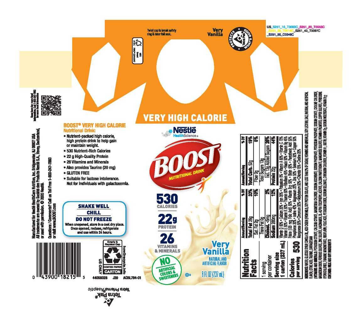 Nestle Boost Vanilla Adult Nutrition Drink, 8 Fluid Ounce, 24 Per Case