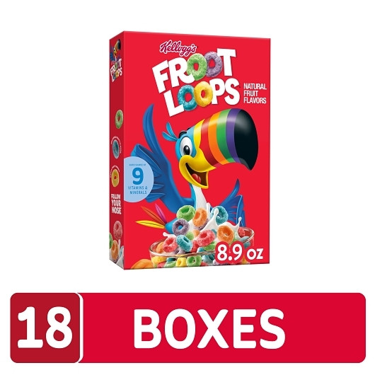 Kellogg's Froot Loops Cereal Original, 8.9 Ounce, 18 Per Case