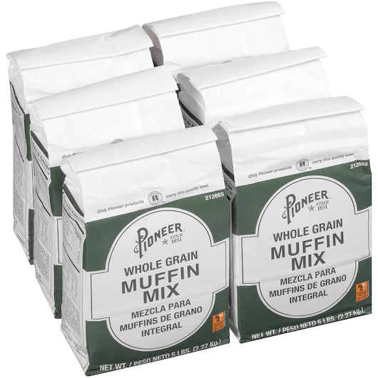Pioneer Whole Grain Muffin Mix, 5 Pounds, 6 Per Case
