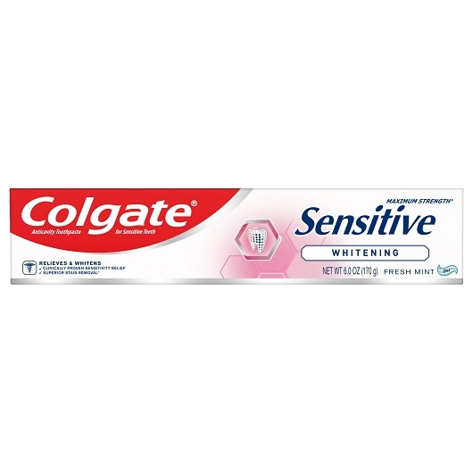 Colgate Maximum Strength Sensitive Whitening Fresh Mint Toothpaste, 6 ...