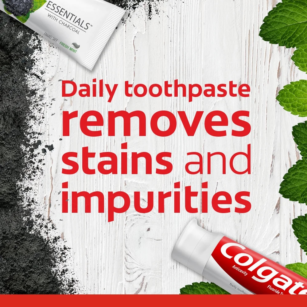 Colgate Essentials With Charcoal Toothpaste, 4.6 Ounces, 24 Per Case
