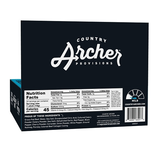 Country Archer Jerky Co Original Beef Stick Minis Laydown Caddy, 0.5 ...