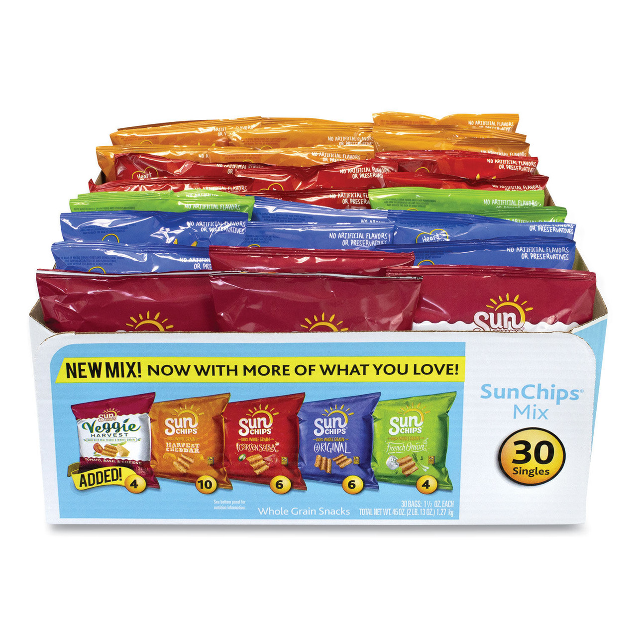 Sun Chips Variety Mix, Assorted Flavors, 1.5 oz Bags, 30 Bags/Box ...