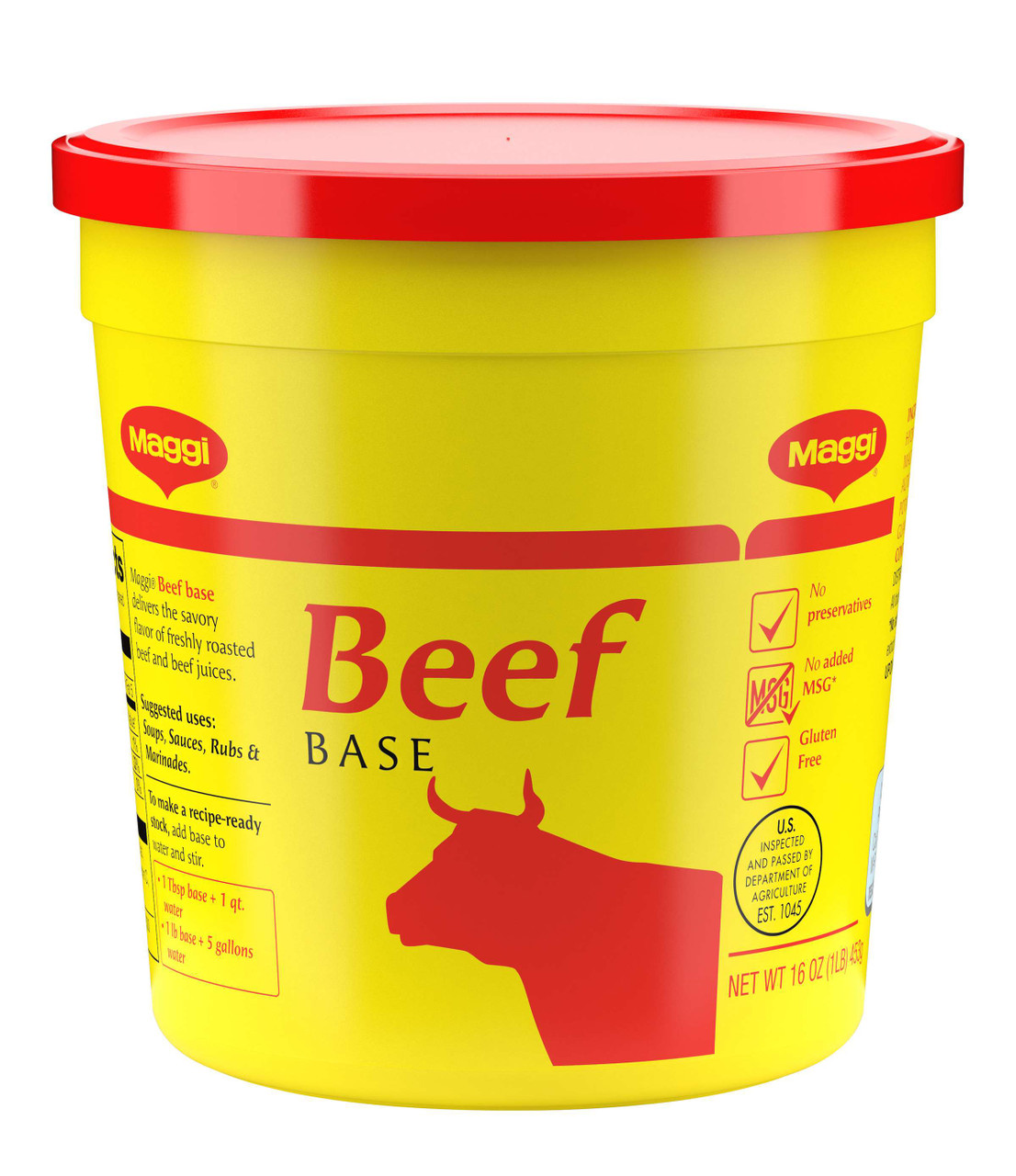 Maggi Beef Base (No Added MSG) Gluten Free, 1 Pound, Pack of 6