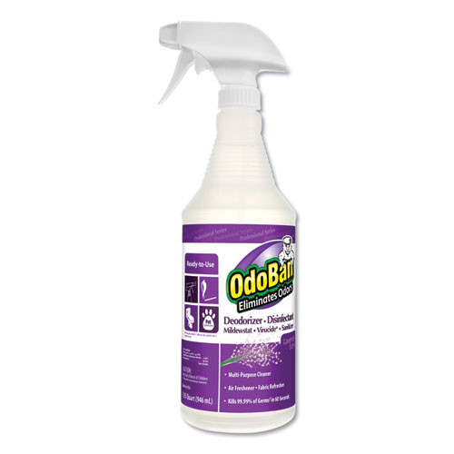Rtu Odor Eliminator And Disinfectant, Eucalyptus Scent, 32 Oz Spray Bottle