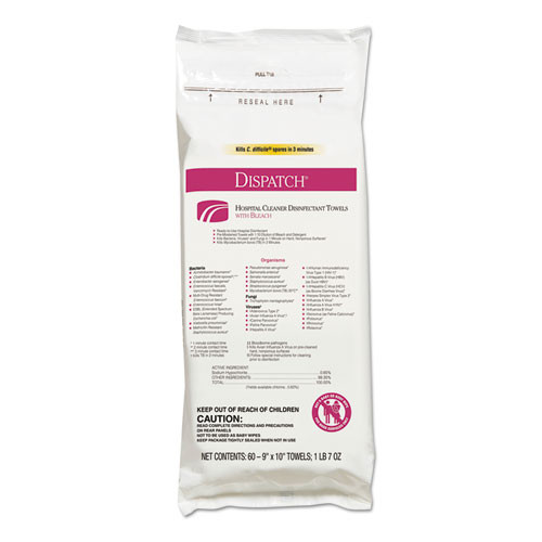 Dispatch Cleaner Disinfectant Towels, 6 3/4 X 8, 150/can, 8 Canisters ...