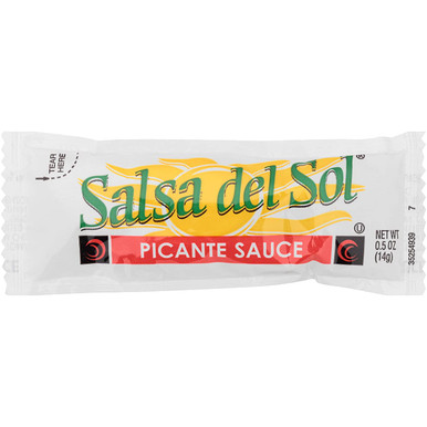 Salsa Del Sol Picante Hot Sauce Packets, 0.5 Ounce, 200 Per Case