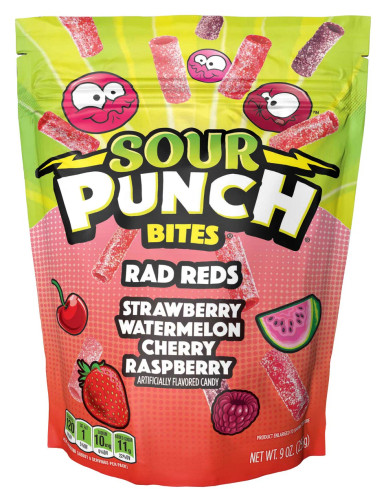 Sour Punch Rad Reds Bites, 9 Ounce, 6 Per Case
