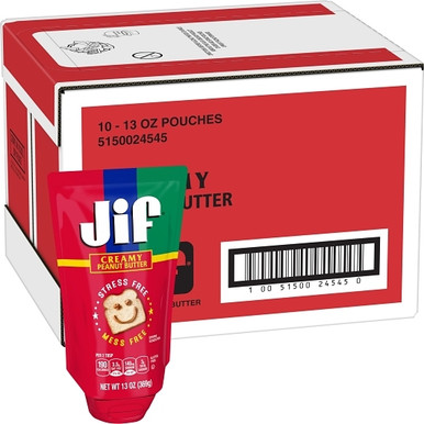 Jif Squeezable Pouch, 13 Ounces, 10 Per Case