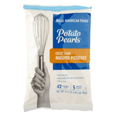 Basic American Foods Potato Pearls Excel Gold Mashed Potato, 31.9 Ounce ...