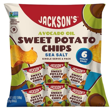 Jackson's Honest Sweet Potato Chips Multipack, 1 Ounce, 6 Per Case