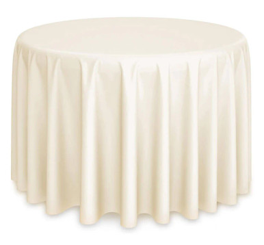 Oxford 64" Ivory Round Table Linen, 1 Dozen