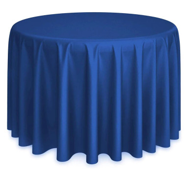 Oxford 64" Royal Blue Round Table Linen, 1 Dozen