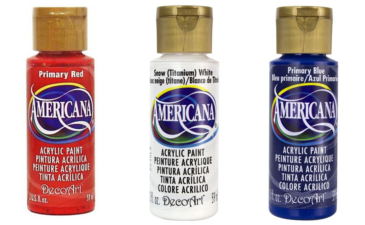 Product Feature- DecoArt Americana Red White and Blue Acrylic Paint Kit ...