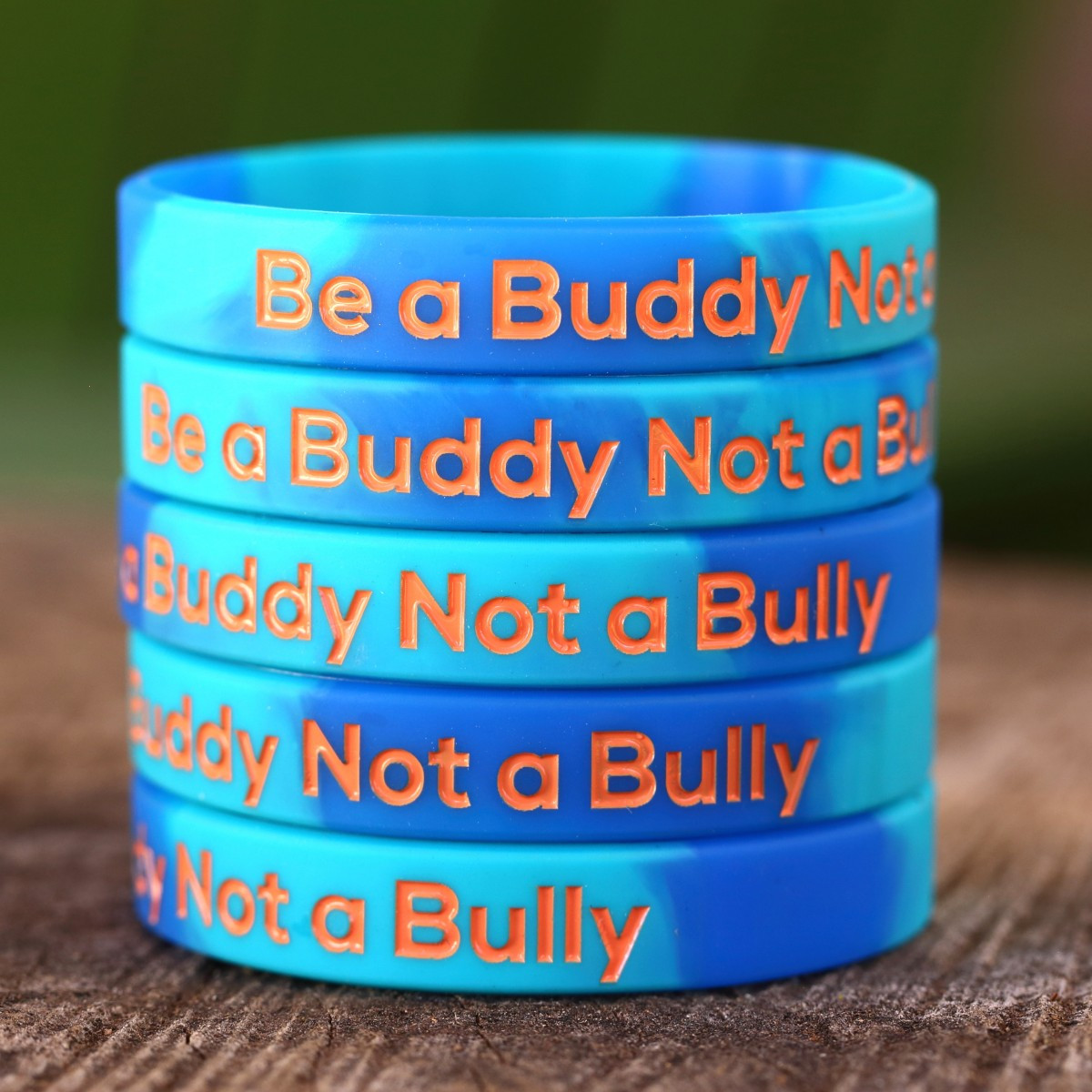5 of Be a Buddy Not a Bully Wristbands | Custom Awareness Wristbands ...