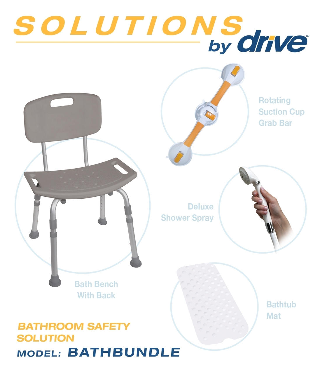 Shower Chair & Grab Bar Bath Safety Bundle - MSC Medical Shop