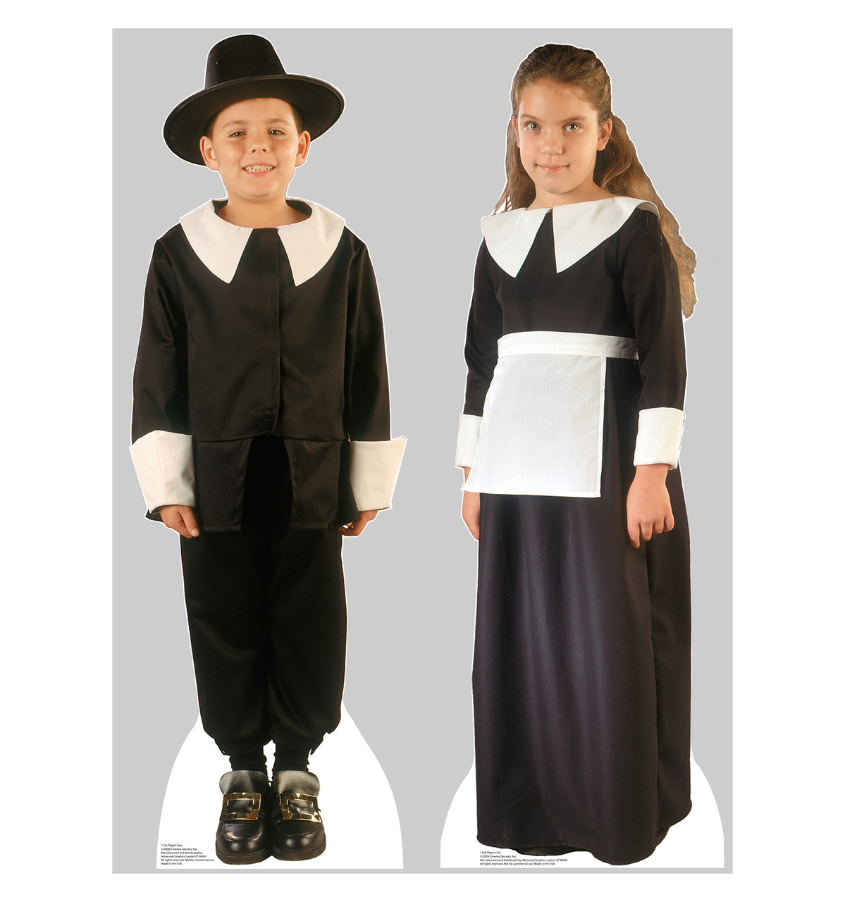 Life-size Pilgrim Boy and Girl Cardboard Cutout