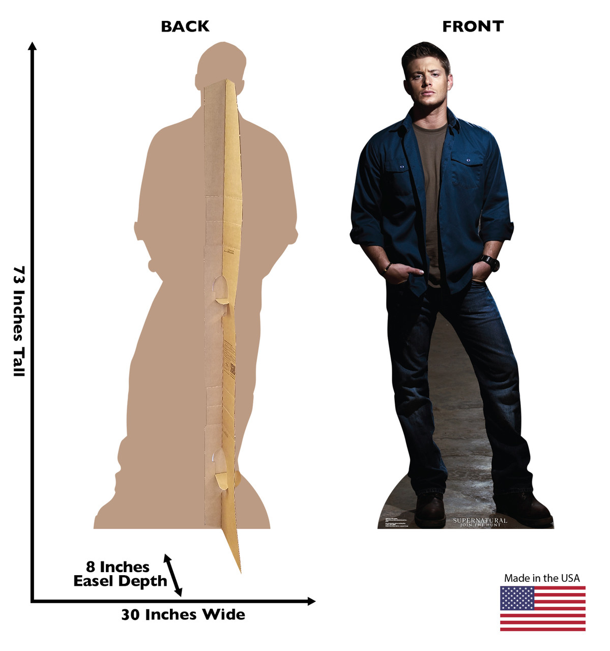Life-size Dean Winchester - Supernatural Cardboard Standup |Cardboard Cutout