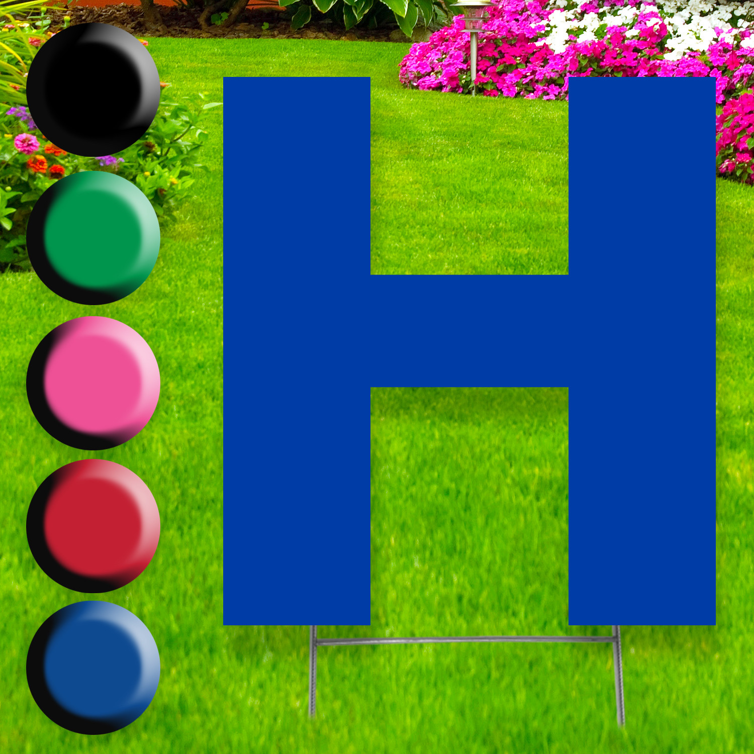 Life-Size Coroplast Outdoor Yard Sign Letter H
