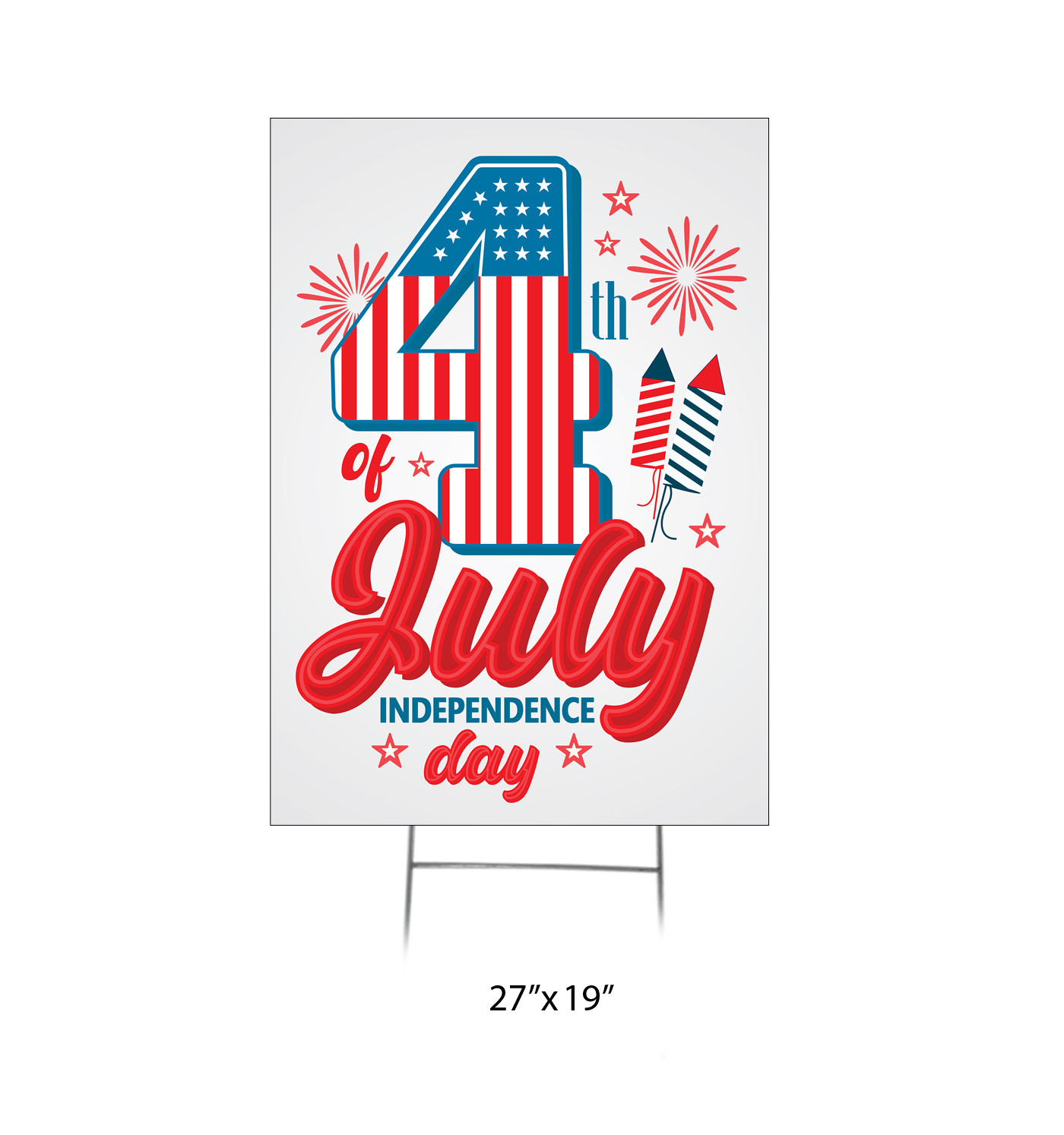 4th of July Fireworks Outdoor Yard Sign