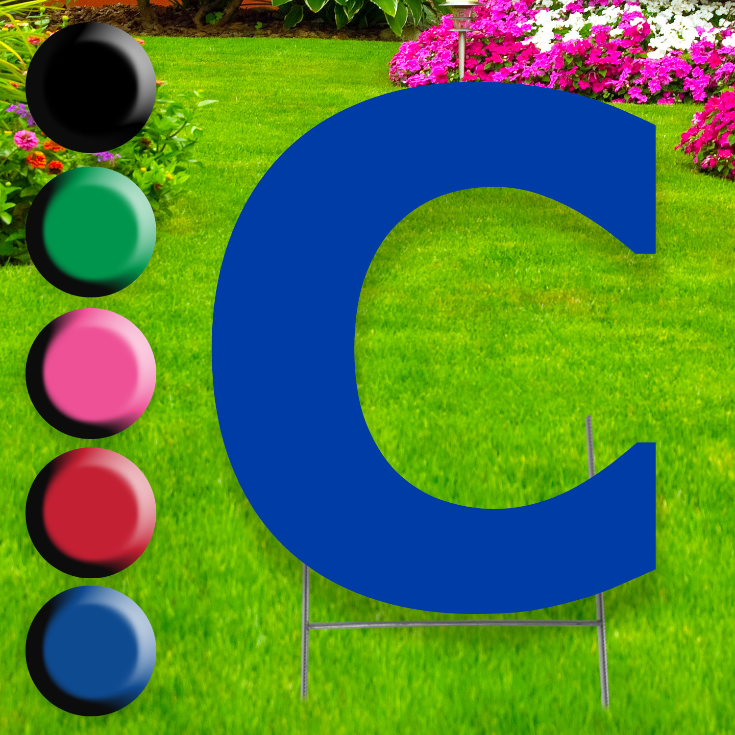 Life-Size Coroplast Outdoor Yard Sign Letter C