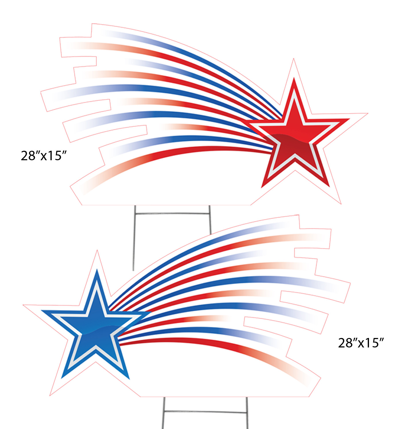 4th Of July Starburst! Outdoor Yard Signs