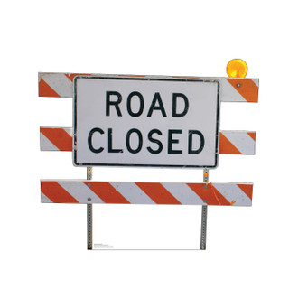 Road Closed Sign Life-Size Cardboard Cutout