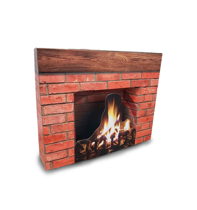 Holiday Fireplace 3D Cardboard Cutout | 3821
