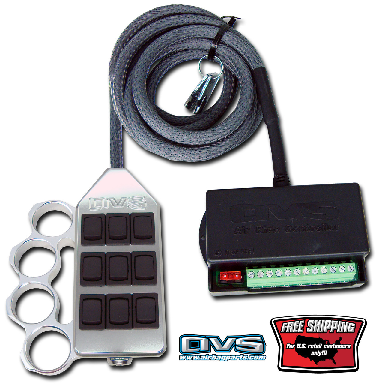 AVS SWITCH BOX- BILLET BRASS KNUCKLE 9-SWITCH SERIES (ROCKER) - AVS