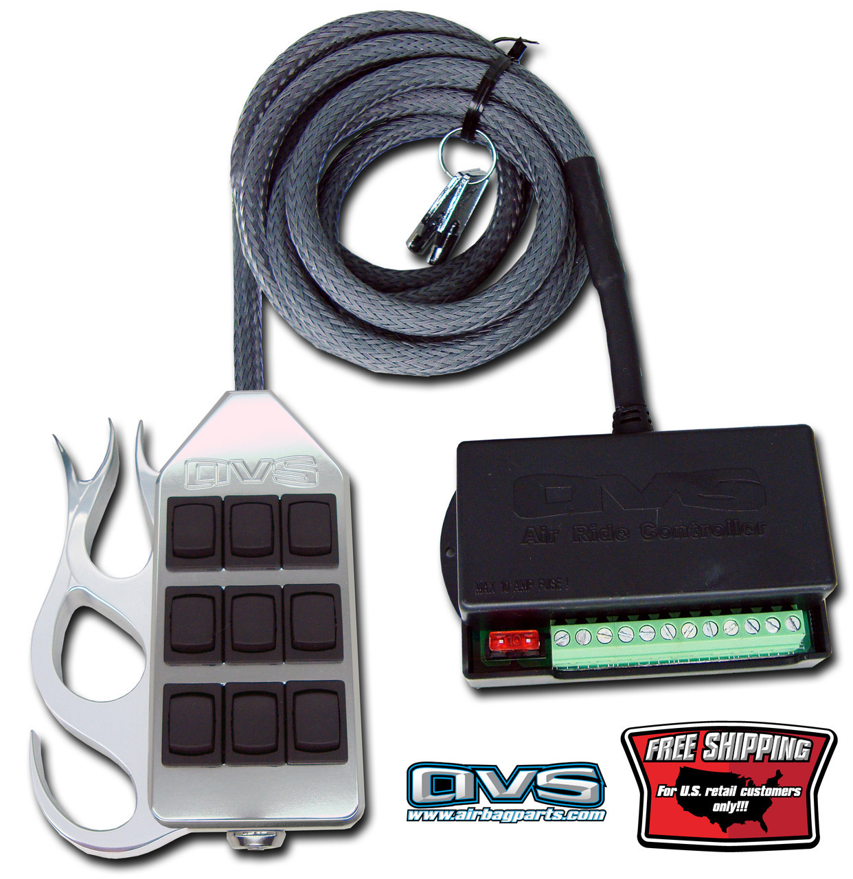 AVS SWITCH BOX- BILLET FLAMES 9-SWITCH SERIES (ROCKER) - AVS