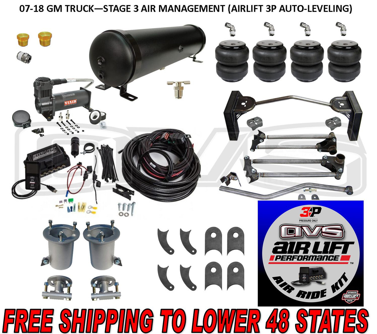 07-18 GM TRUCK—STAGE 3 AIR MANAGEMENT (AIRLIFT 3P AUTO-LEVELING) - AVS