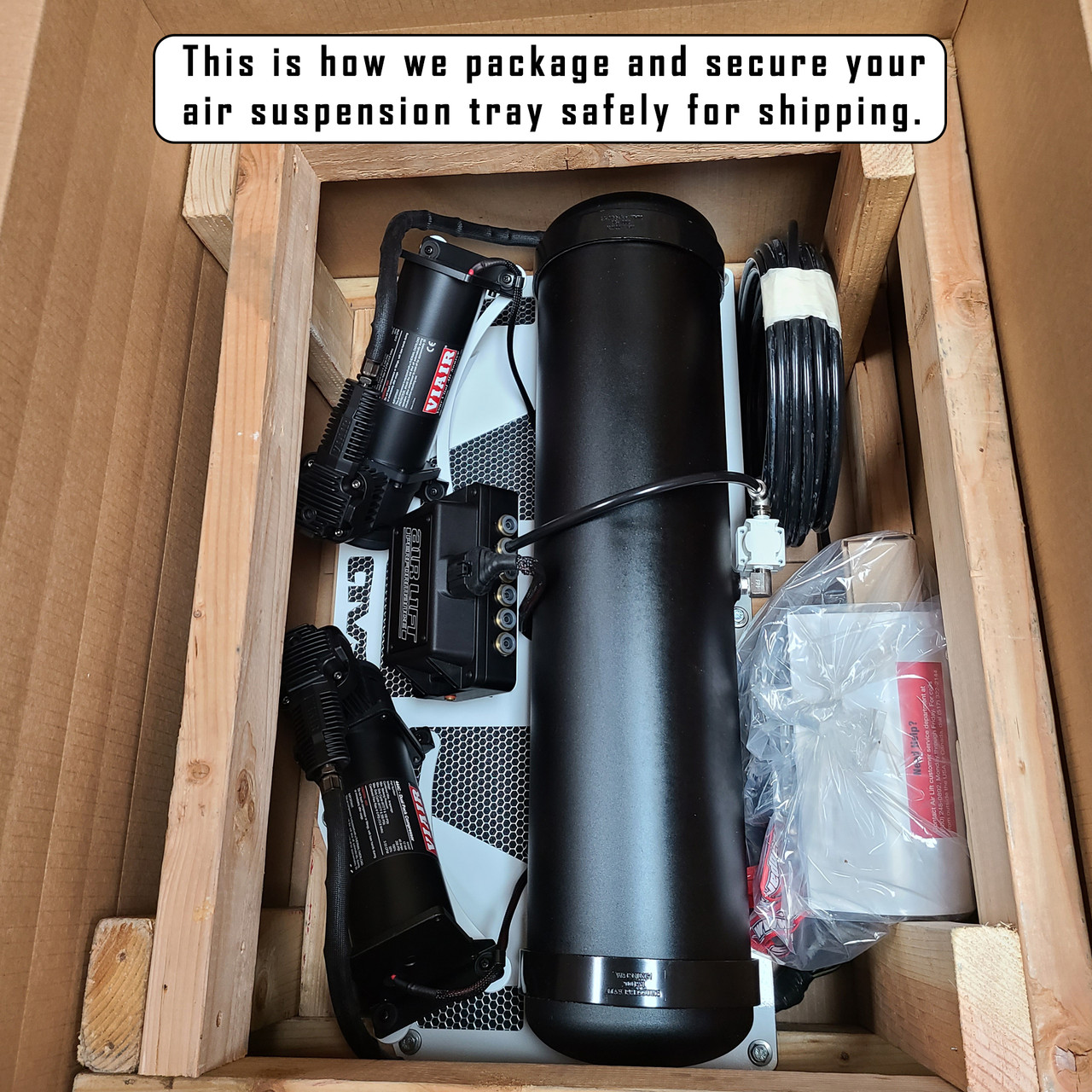 AVS Fully Assembled Trunk Tray w/ Slam Specialties SV-8C, Viair Comps ...