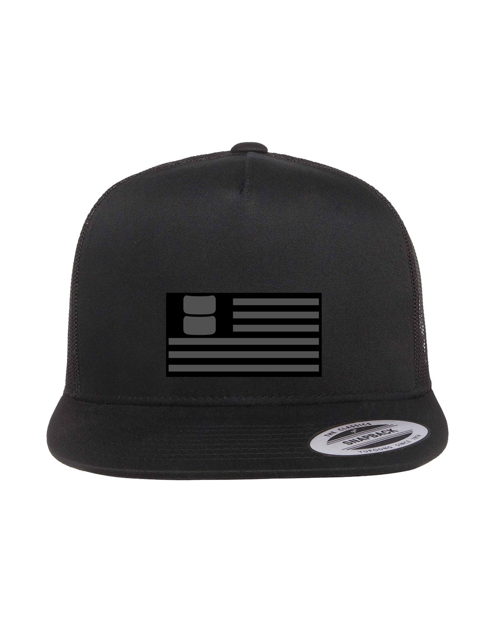 AVS SNAPBACK HAT FLAT BILL WITH EVOLVE FLAG BLACK PATCH - AVS
