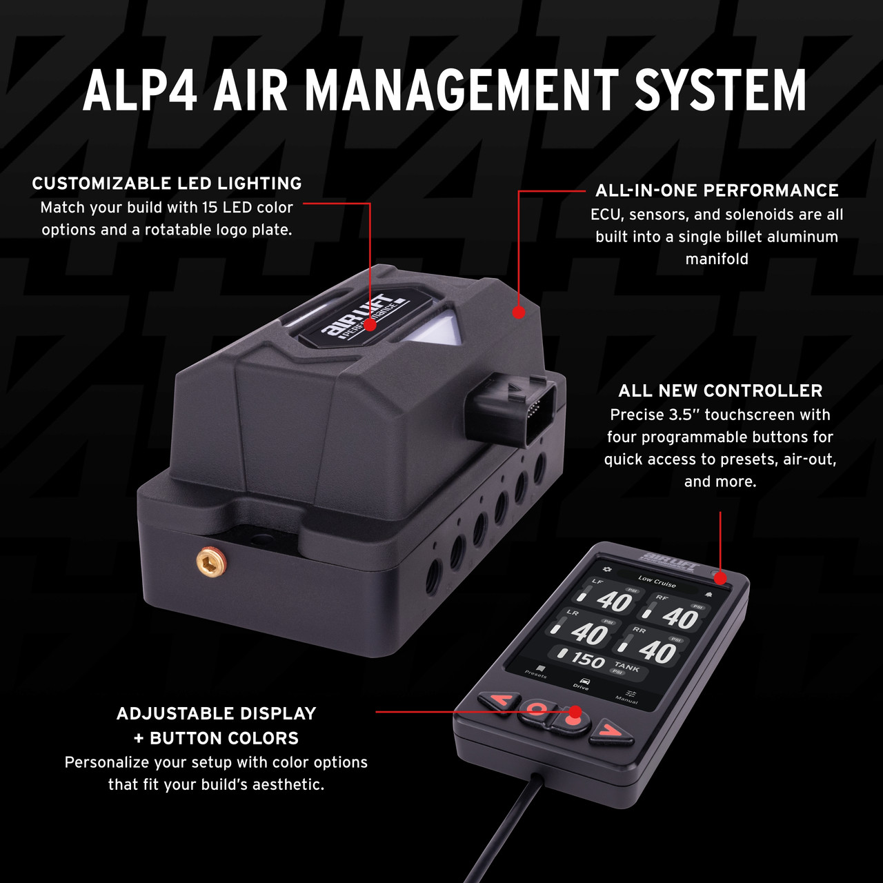 ALP4 Air Management, 3/8" Air Line (No Tank, No Compressor) - AVS