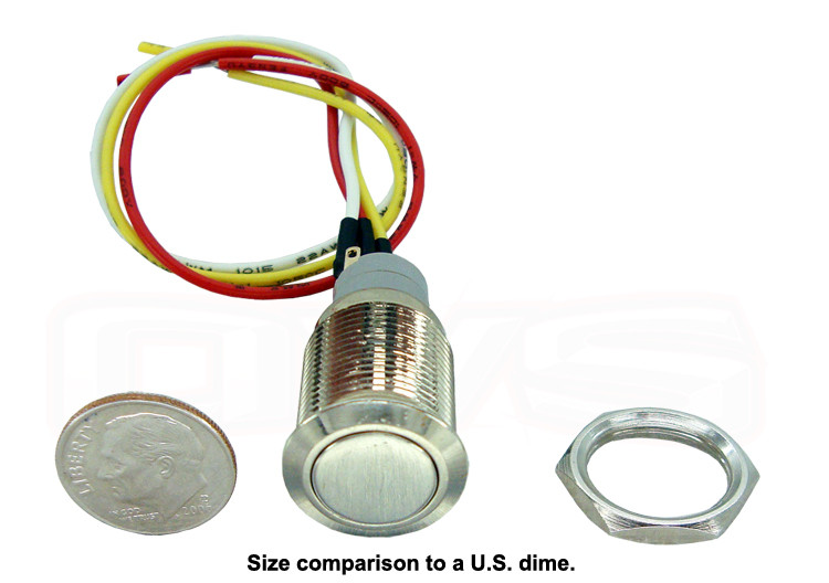 ROUND CHROME PUSH BUTTON (MOMENTARY) - AVS