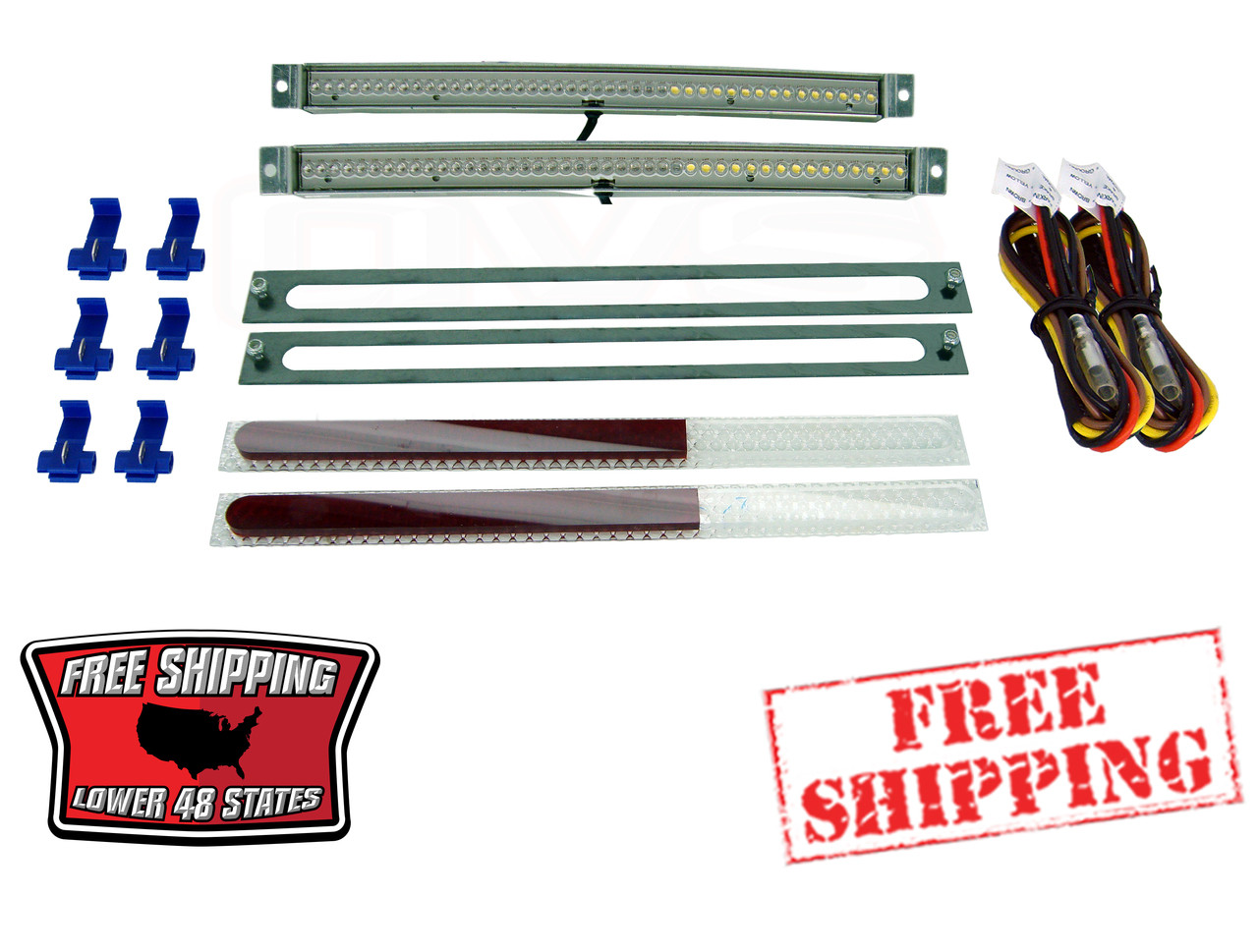 20" AVS RED/WHITE L.E.D. KIT WITH RED/CLEAR LENSES - AVS