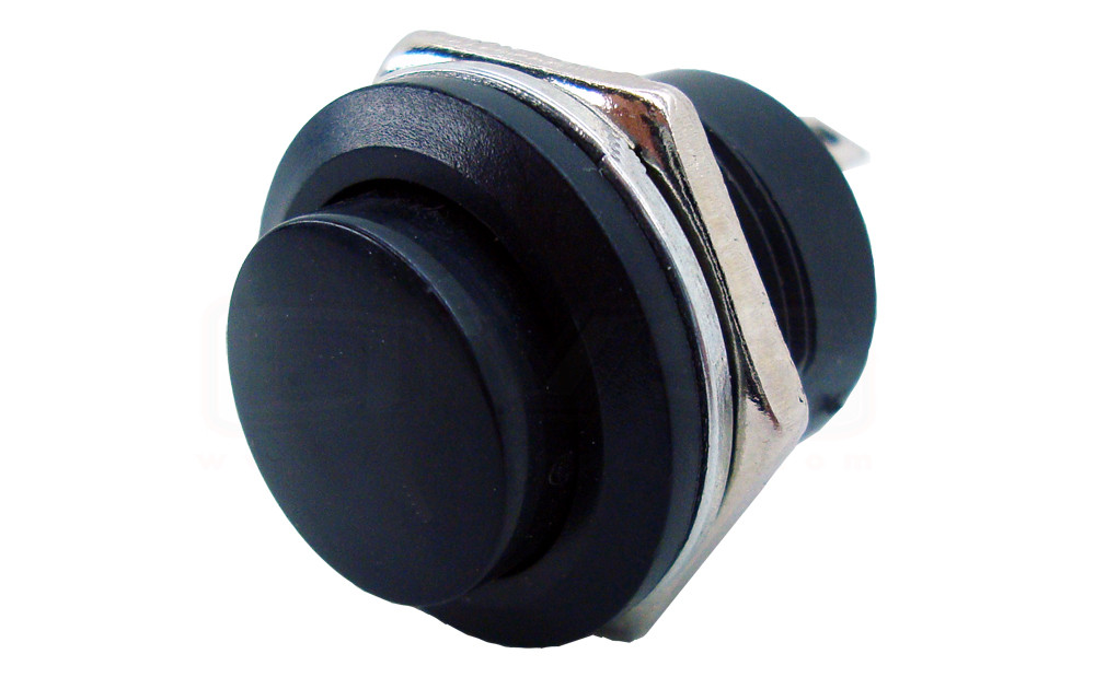 ROUND PUSH BUTTON w/ BLACK BEZEL - AVS