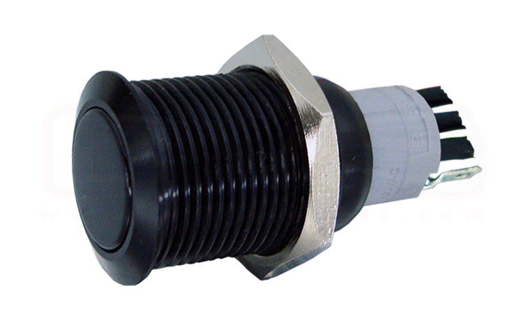 ROUND BLACK PUSH BUTTON (LATCHING) - AVS