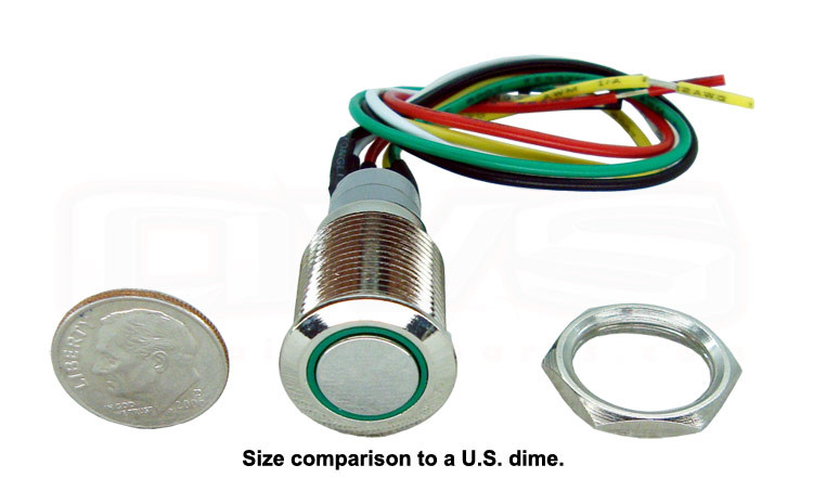 CHROMED BILLET SWITCHES WITH WHITE LED RING (MOMENTARY) - AVS