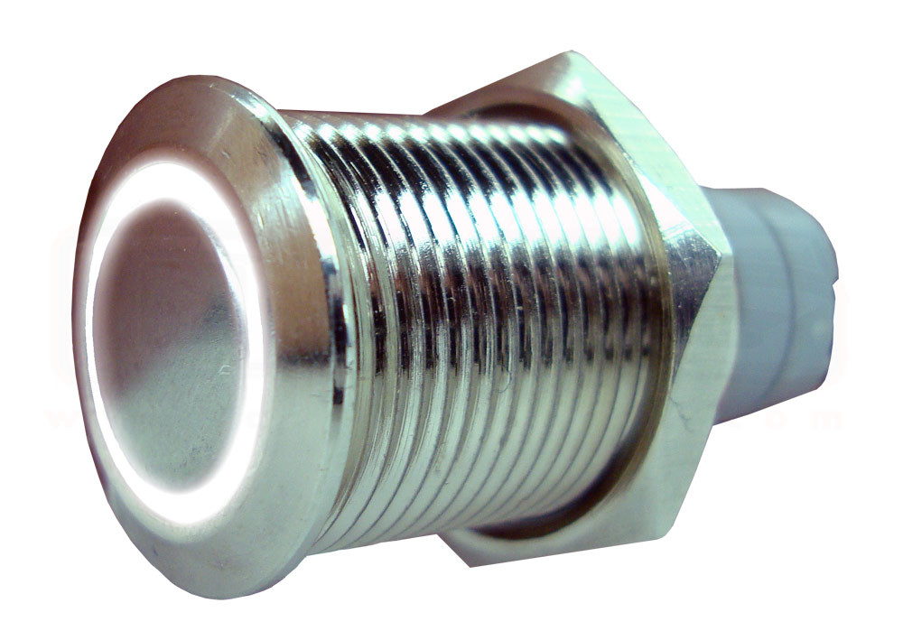 CHROMED BILLET SWITCHES WITH WHITE LED RING (MOMENTARY) - AVS