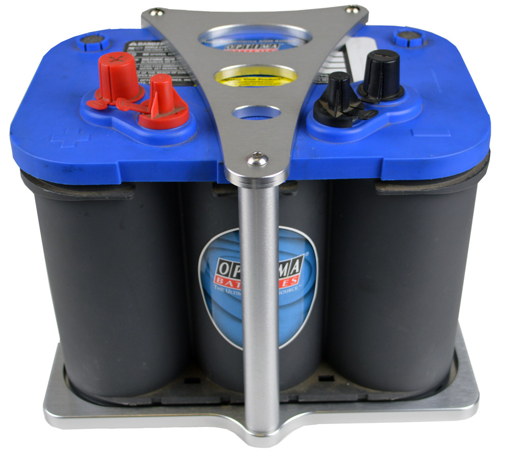 POLISHED BILLET BATTERY MOUNT FITS OPTIMA BATTERIES - AVS