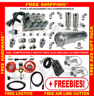 STAGE 2 AIR MANAGEMENT KIT (AVS MANIFOLD 3/8" AIR LINES) - AVS