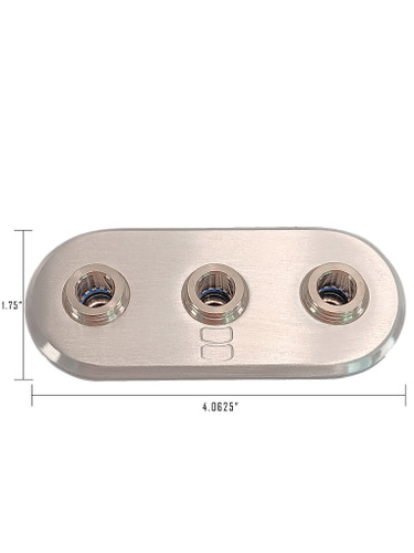 EVOLVE BILLET BULKHEAD UNION PLATE FOR THREE 3/8” LINES W/FITTINGS - AVS