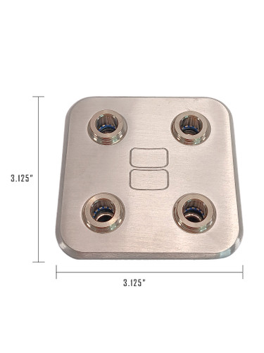 EVOLVE BILLET BULKHEAD UNION SQUARE PLATE FOR FOUR 3/8” LINES W ...