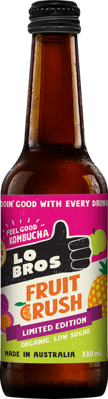 Lo Bros Fruit Crush Kombucha 330ML - Australian wholesale Kombucha. No ...