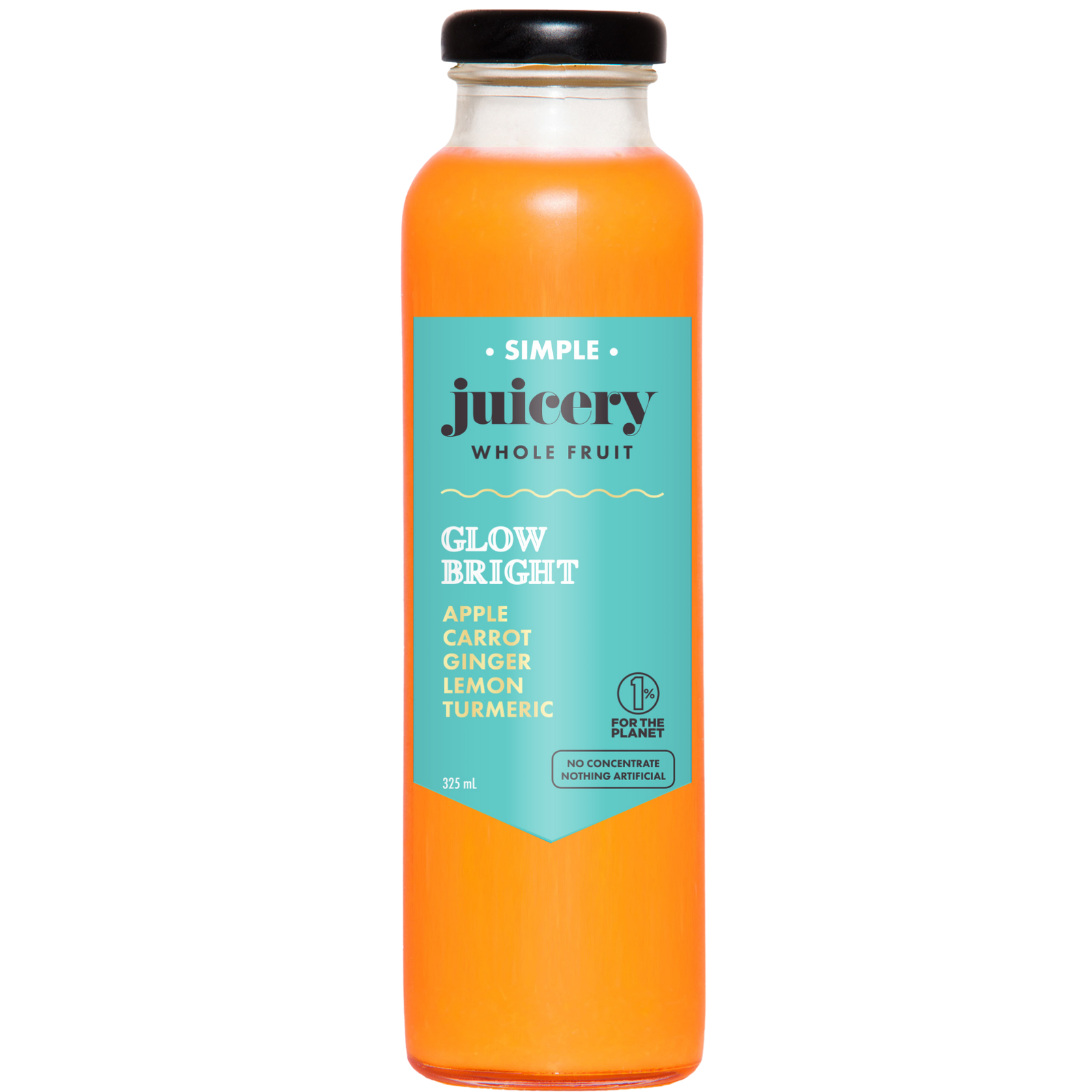 SIMPLE JUICERY - GLOW BRIGHT. Apple, Carrot, Ginger, Lemon juice ...