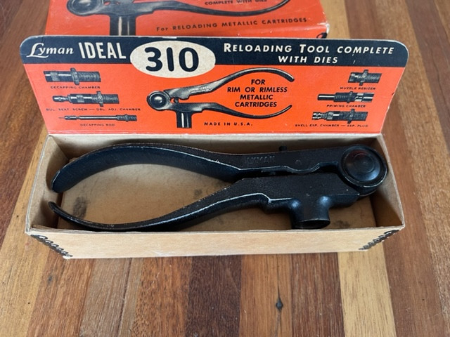 Vintage Lyman 310 Hand Reloading Tool .380 Auto Dies & Box ...