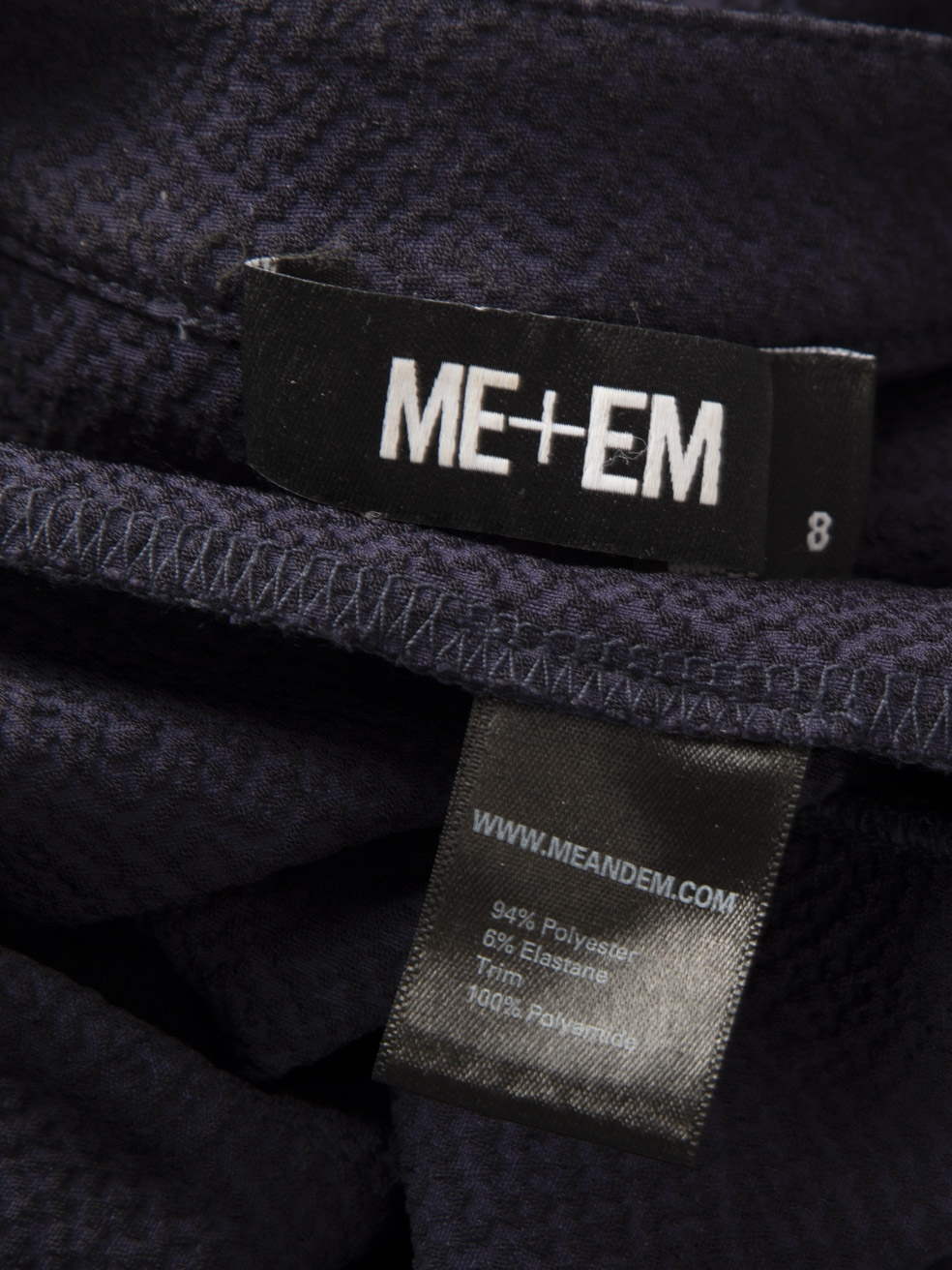 Used ME+EM Navy Ruffle Trimmed Midi Dress | CSD